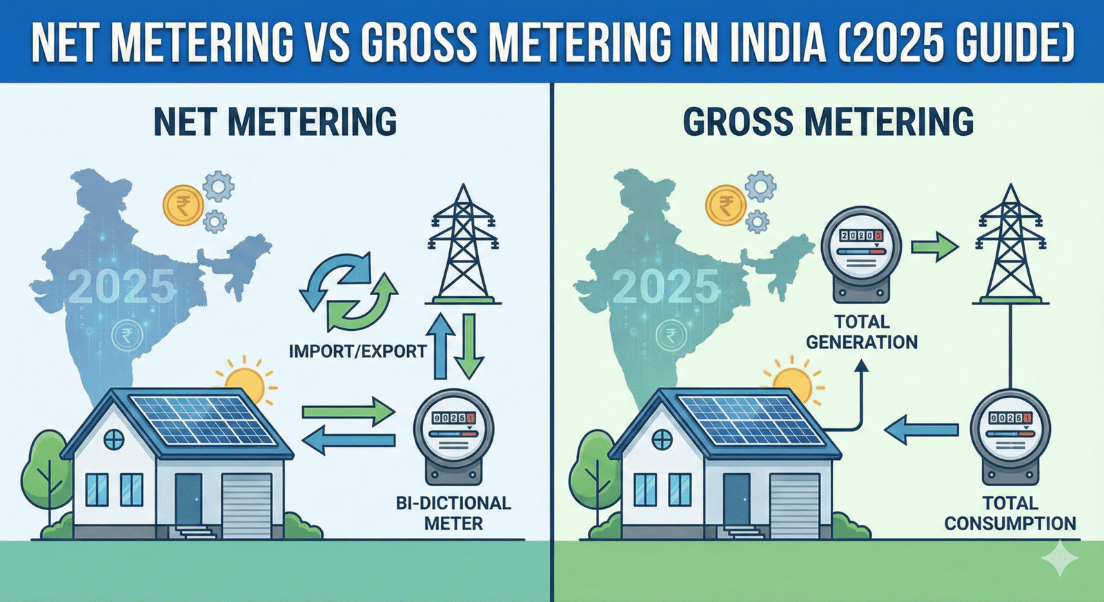 Net Metering vs Gross Metering in India - 2026